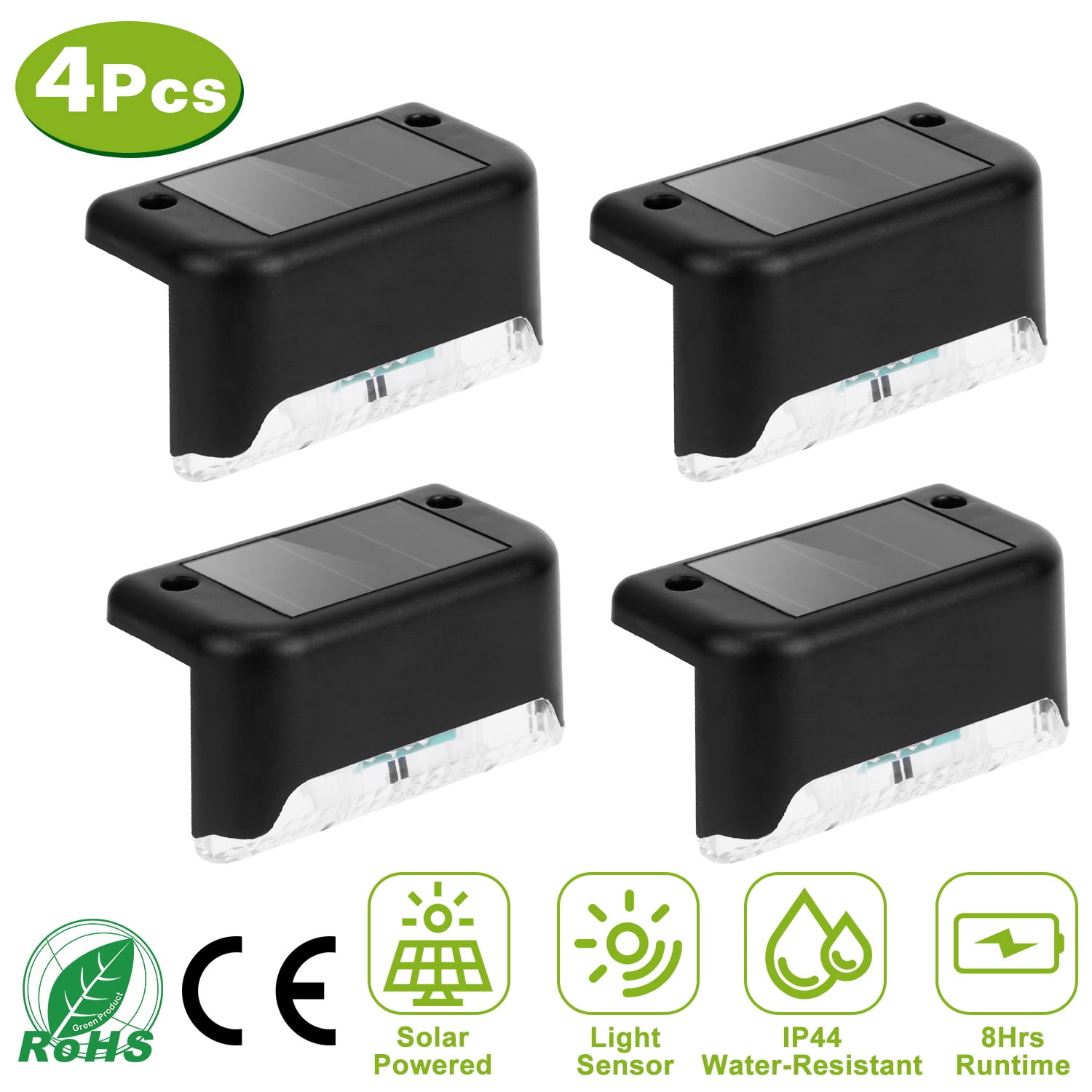 Solarek Solar Lights Outdoor Waterproof Solar Powered Deck Step Lights ...