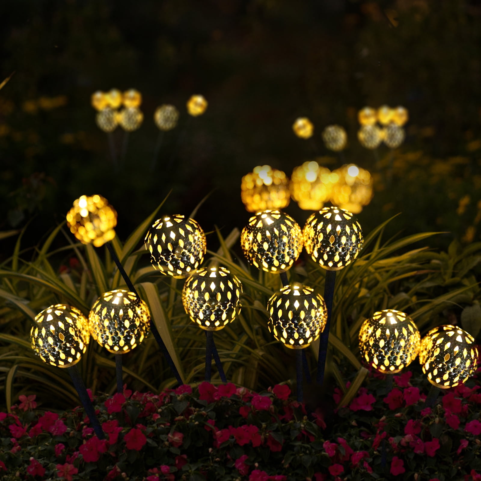 Solarera 2 Packs 8 Modes Solar Flash Lights Swinging Moroccan Firefly