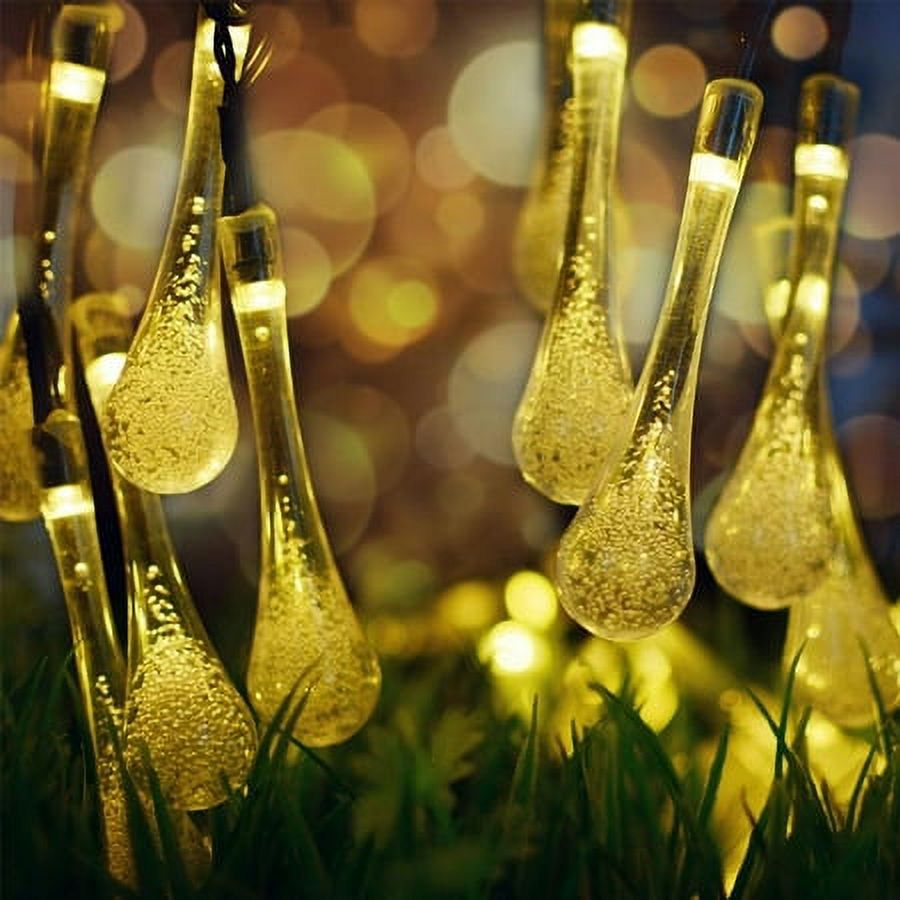 OriginalSourcing 30 LED Solar Water Drop String Fairy Light for Outdoor ...