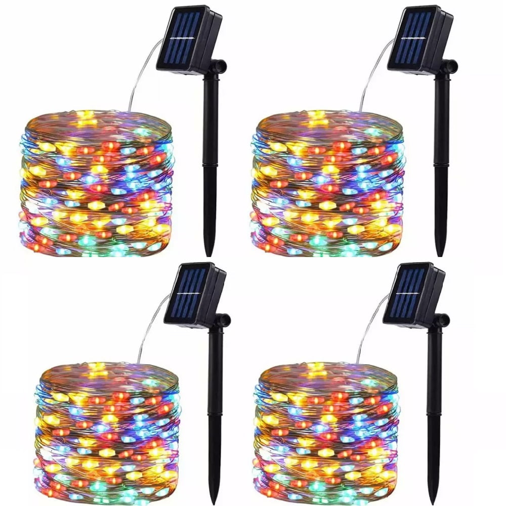 Solarera 4-Pack Each 72FT 200 LED Solar String Lights, Super-Long Extra ...