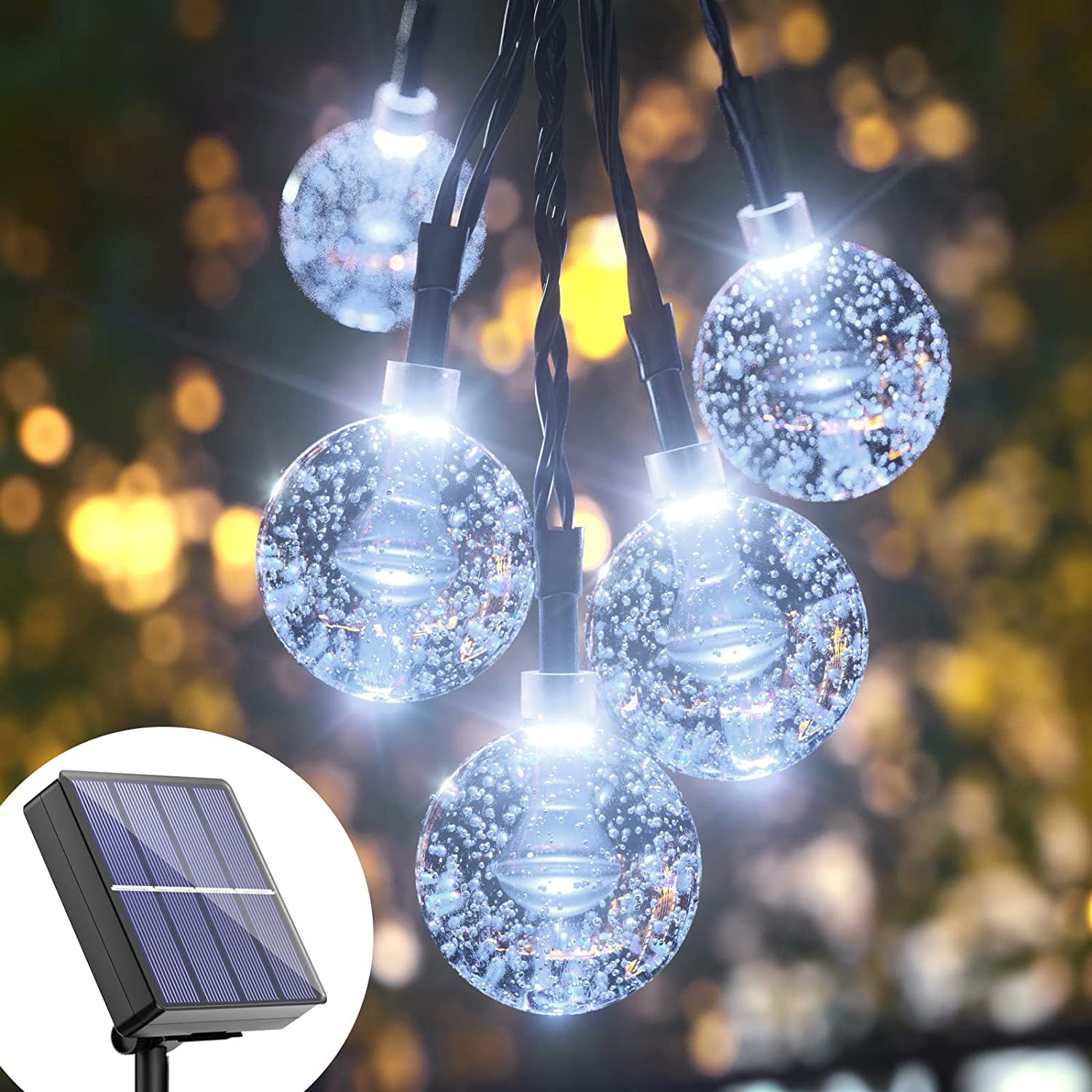 OriginalSourcing Solar Lights 30 LED 22ft Waterproof Crystal Ball ...