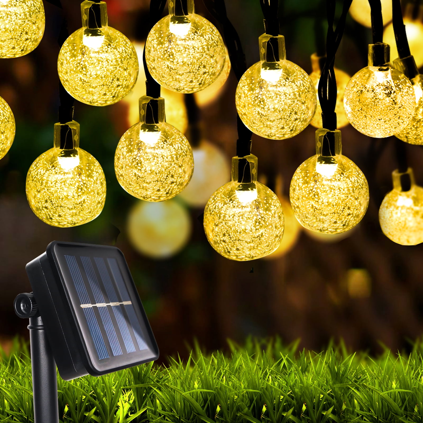 OriginalSourcing Solar 20ft, 30 LED Ball Lights, Outdoor Waterproof ...