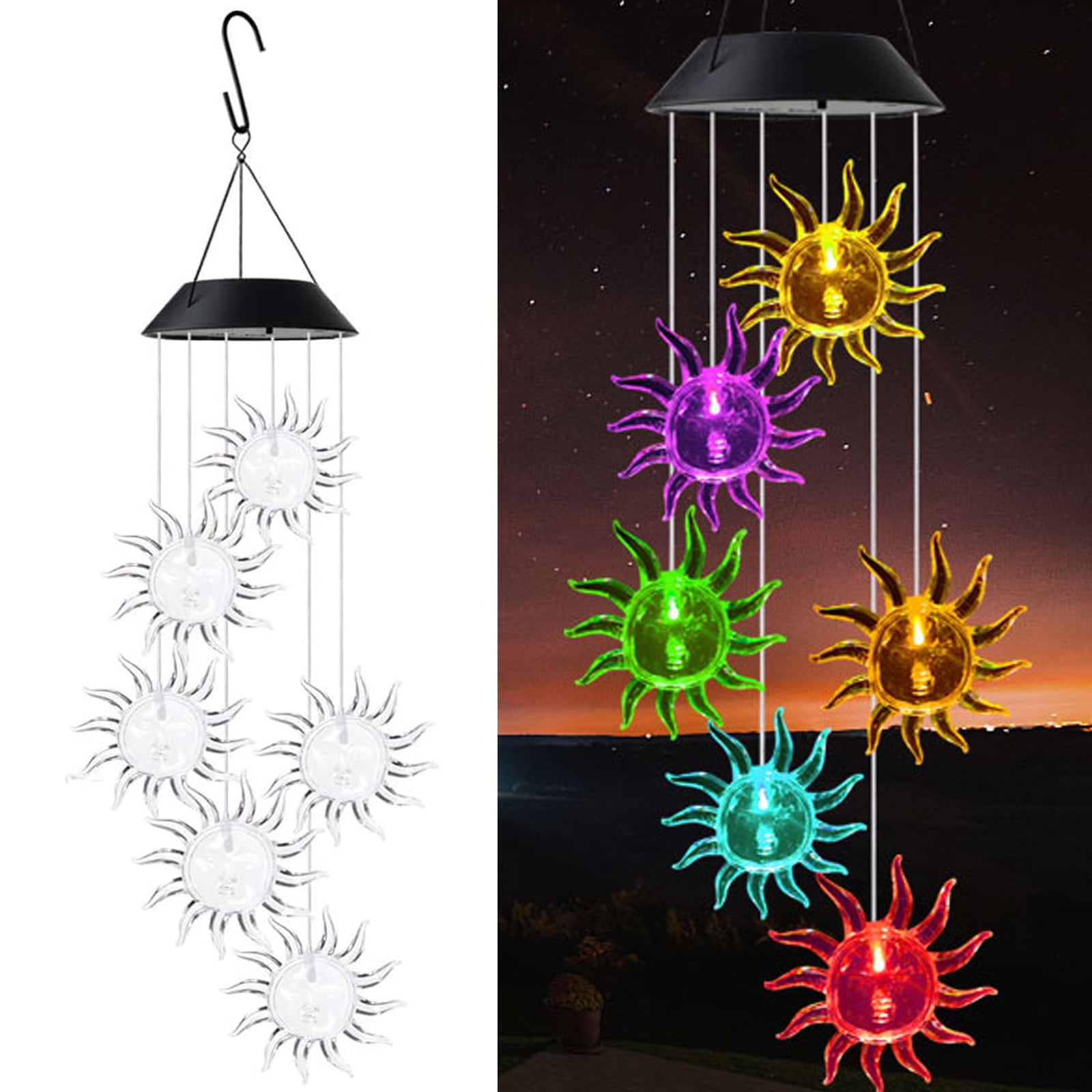 OriginalSourcing Solar Sunflowers Wind Chimes, Solar Power LED Wind ...