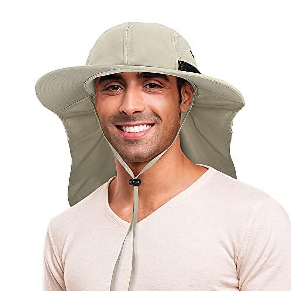 Solaris Outdoor Wide Brim Sun Hats with Neck Flap Blocking UV ...