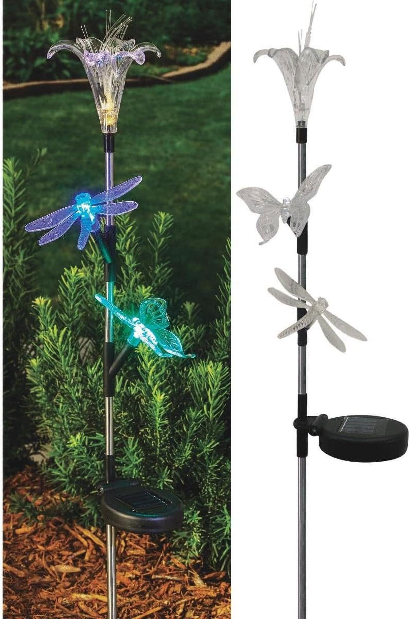 Solaris Solar Flower/Insect Trio Stake Light Lawn Ornament - Walmart.com