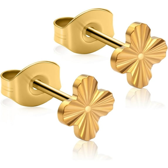 Solaris Sunburst Series Titanium Stud Earrings-20G Hypoallergenic ...