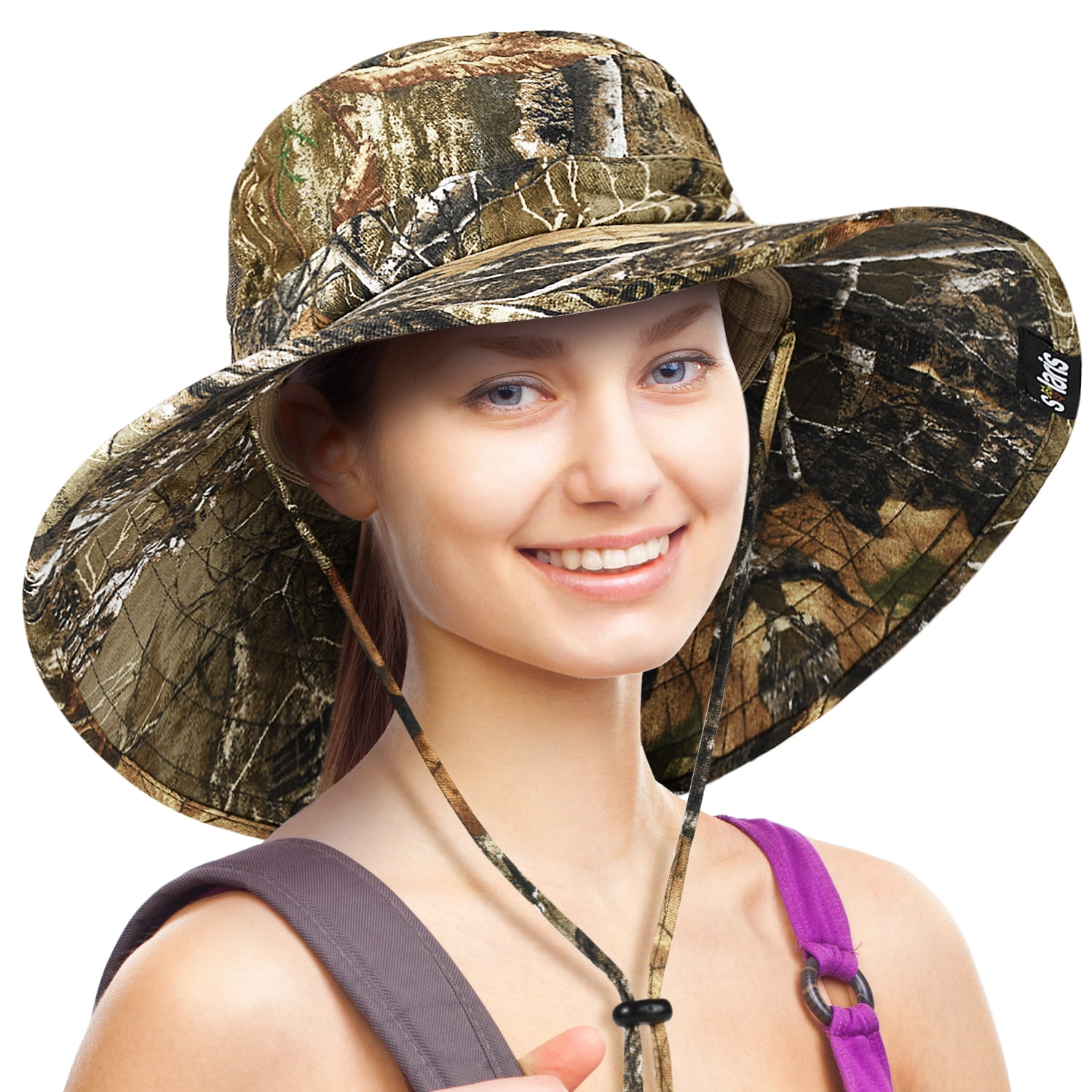 Solaris, Sun Hat, Large Bill Flap Camo-B, UPF 50+ UV Protection ...