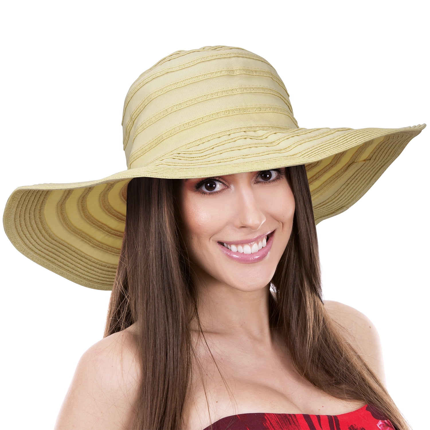 Solaris Women Sun Straw Hat, Summer Ladies Foldable Straw Hat with Wide ...