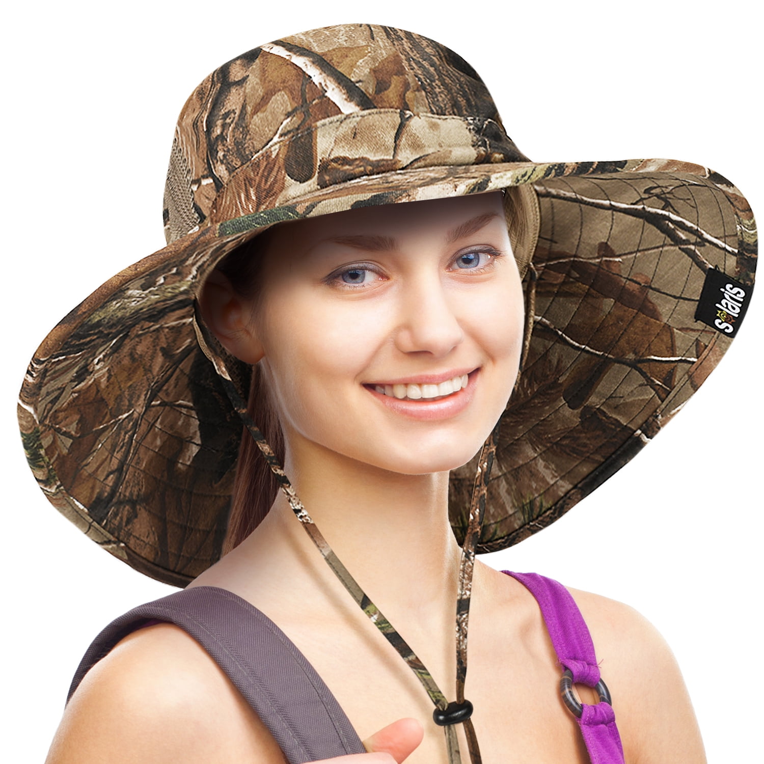 Solaris Women Outdoor Sun Hat,Polyester Summer Cool Hat , Boonie Hat ...