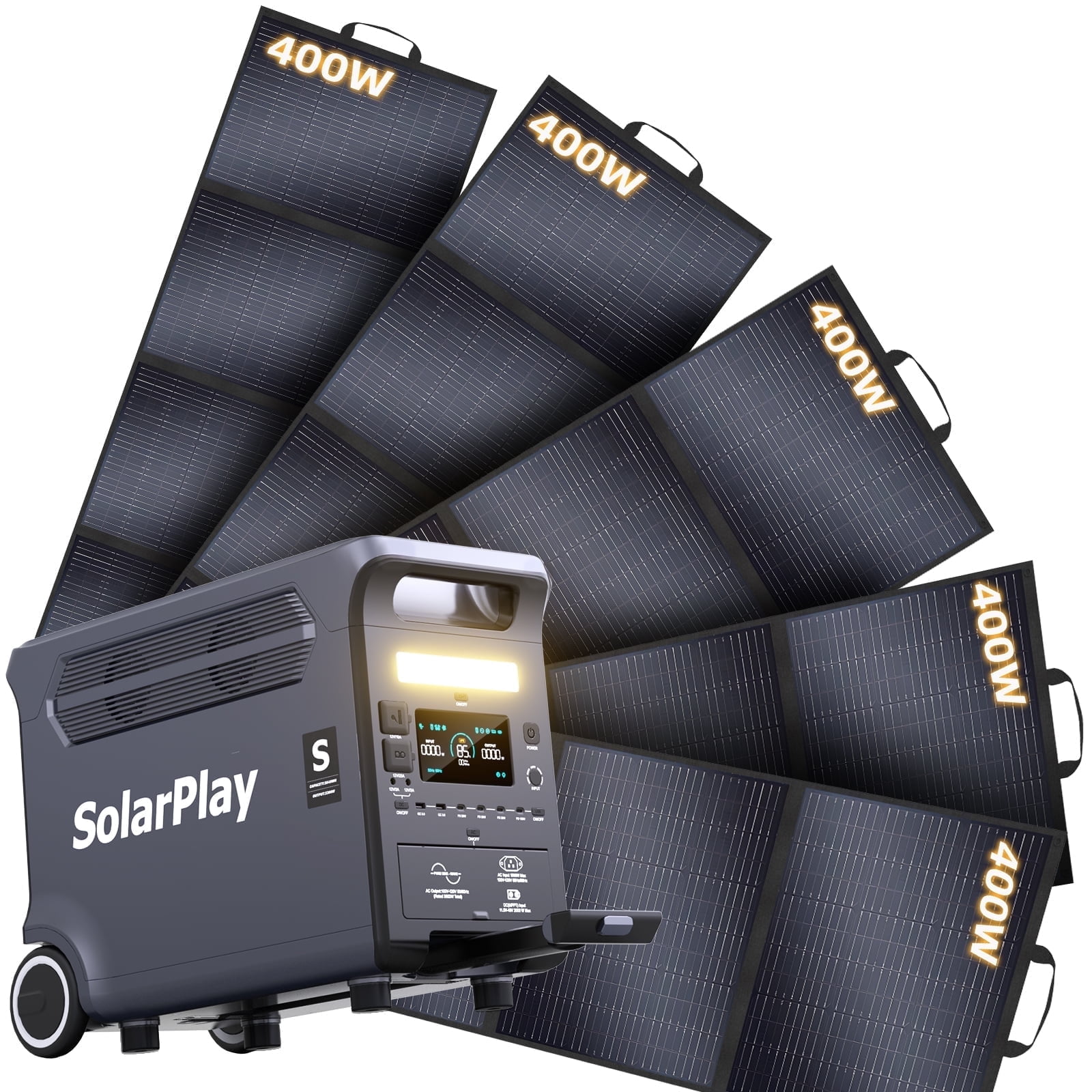 Solarplay 3600W Portable Solar Generator with 5×400W Solar Panels ...