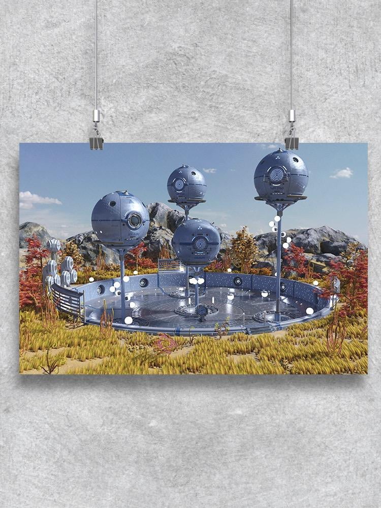 Solarpunk Pod Houses Landscape Poster - Image by Shutterstock ...