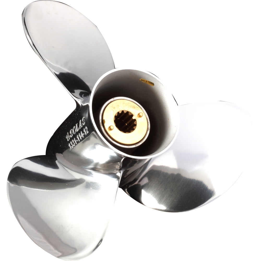 Solas 1331-114-12 Saturn Stainless Steel 3-Blade Boat Propeller, Right Hand, 11-3/8 In. Diameter ...