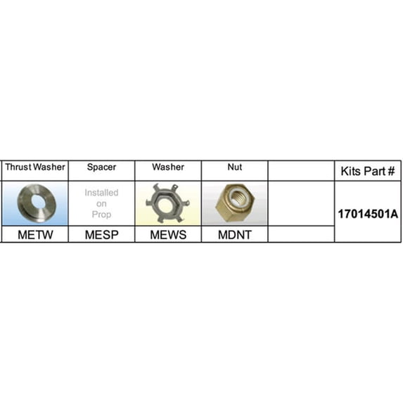 Solas 17014501A MD-PKT-1 Propeller Kit for Mercury 40-140 HP - Walmart.com