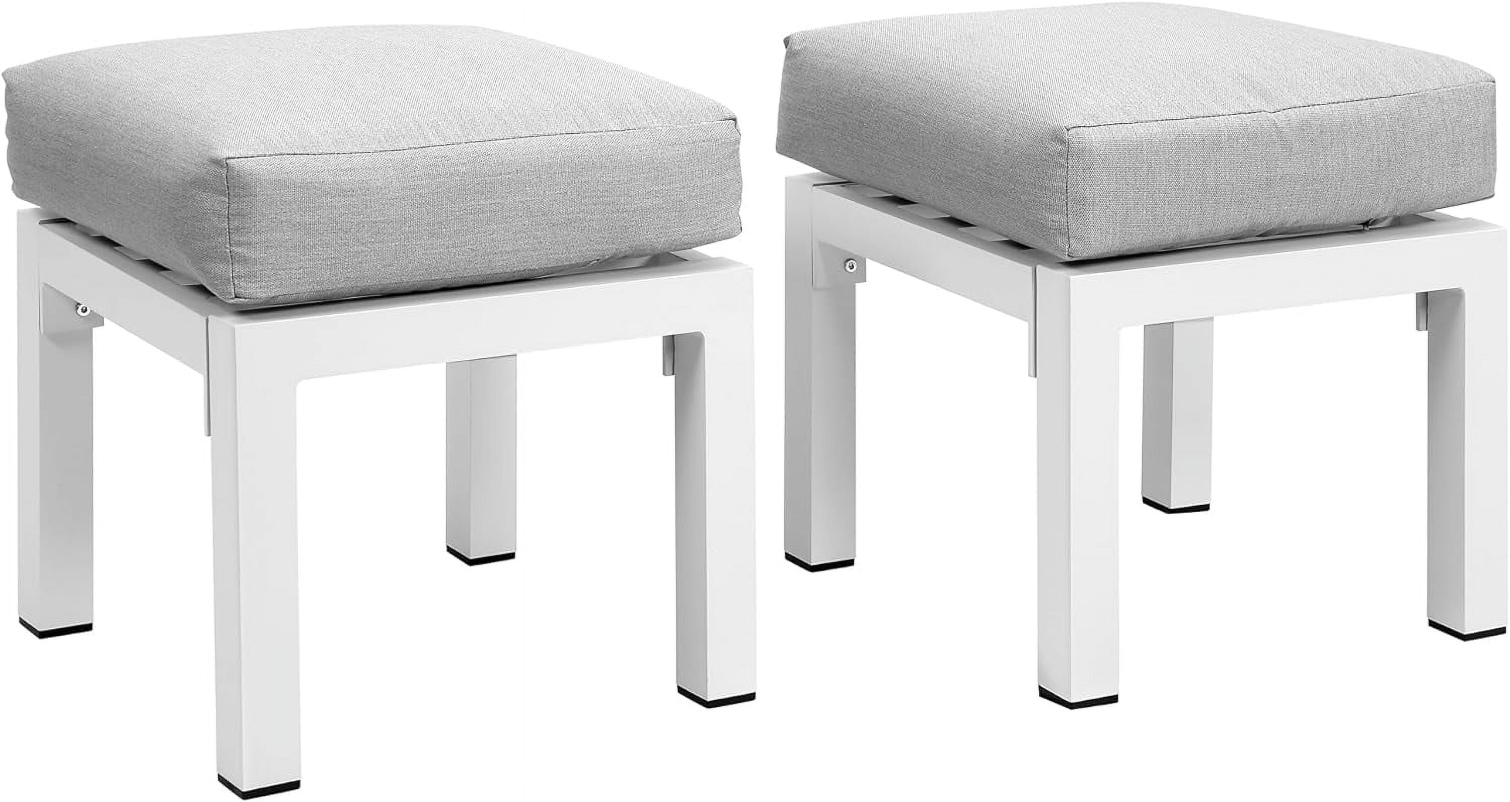 Solaste Outdoor Patio Ottomans Set of 2, Aluminum Outdoor Foot Stools ...