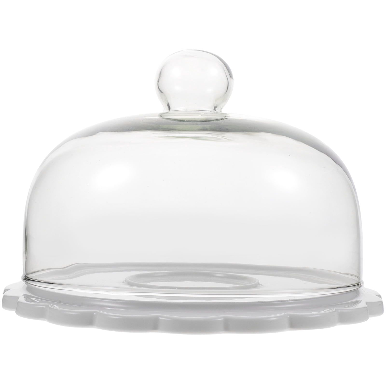 Sold 1 Set of Covered Cake Plate Round Cake Stand Dessert Display Dome ...