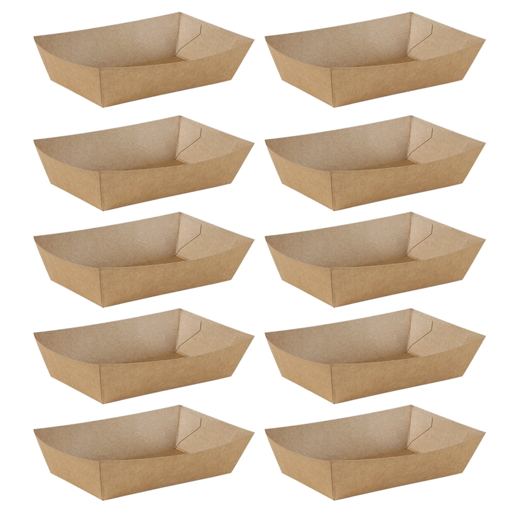 Sold 100Pcs Frying Food Packing Box Oil Proof Snack Container ...