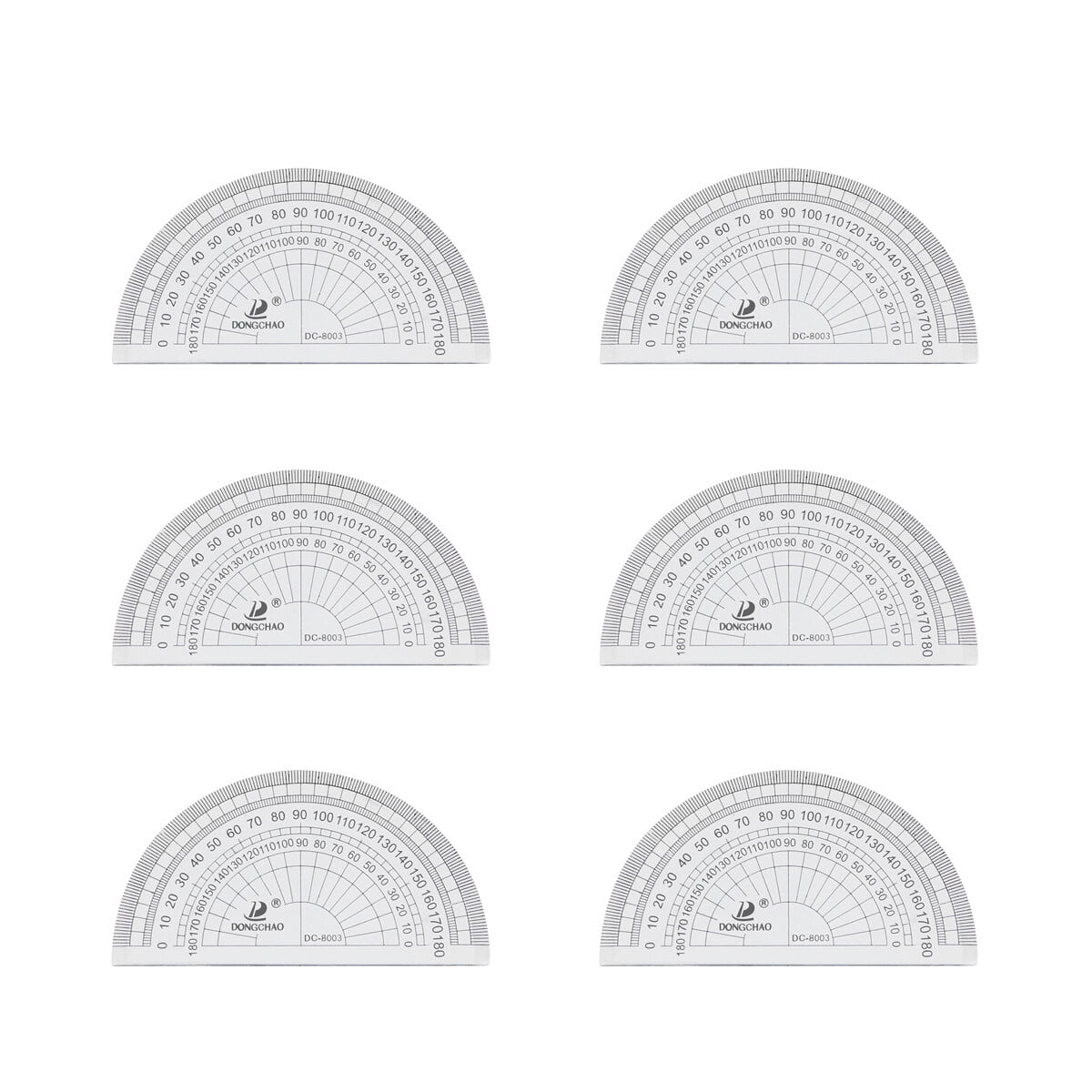 Sold 10pcs Clear Plastic Protractor Math Protractor 180 Degrees ...