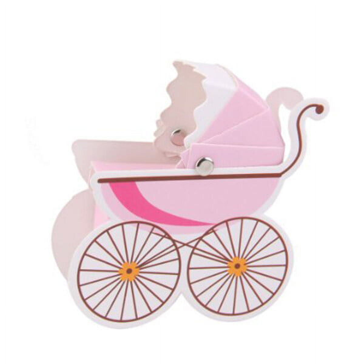 Sold 10pcs Stroller Shape Candy Gift Box Baby Shower Favors (Pink ...