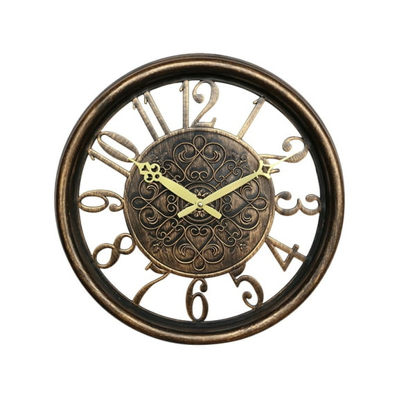 "Sorbus Decorative Large Black Metal Wall Clock, Numerical Design, 16 ...