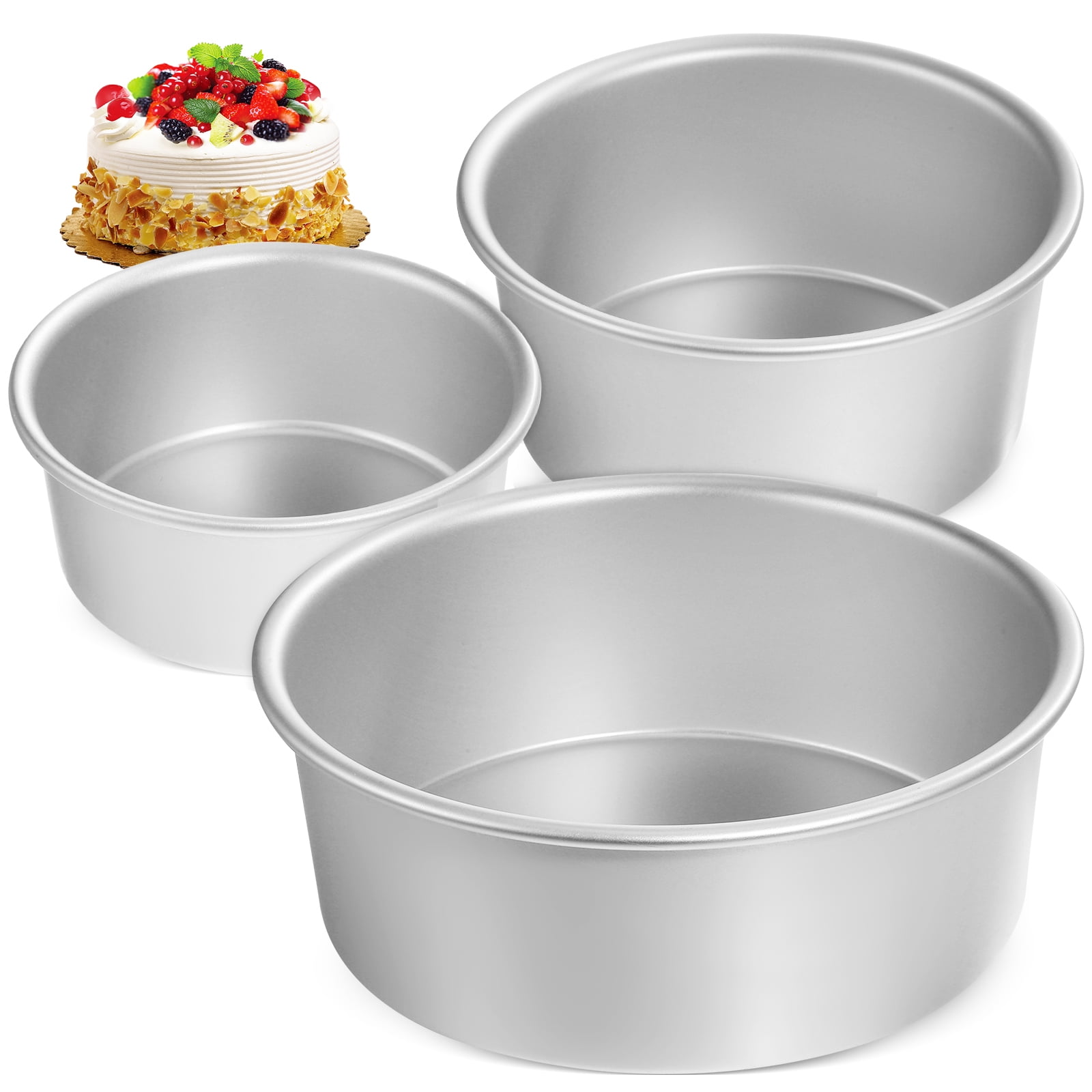 Sold 3pcs Cake Tins Baking Cake Pan Trays Round Cake Tins Chiffon Cake ...