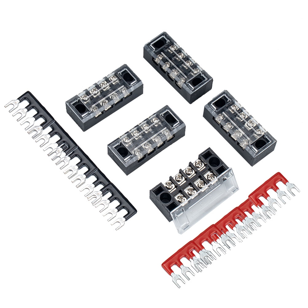 Sold 5 Sets 4 Positions Dual Row Screw Terminal Strip Blocks 4 ...