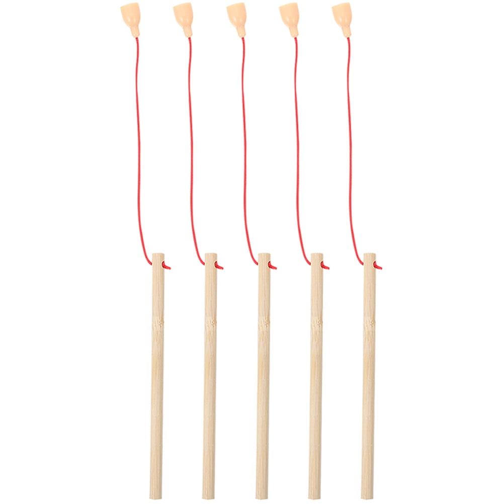 Sold 5Pcs Wooden Magnetic Fishing Poles Small Wood Fishing Rods Fishing ...