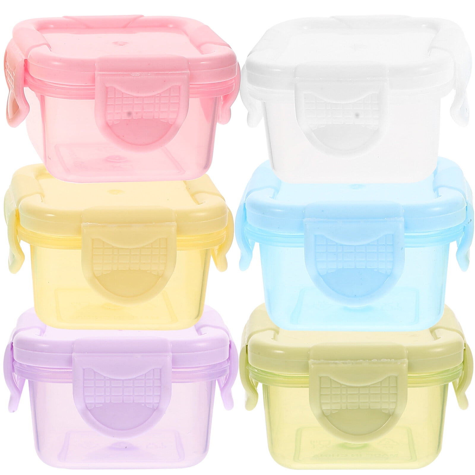 Sold 6Pcs Food Condiment Boxes Containers with Lid Salad Dressing ...