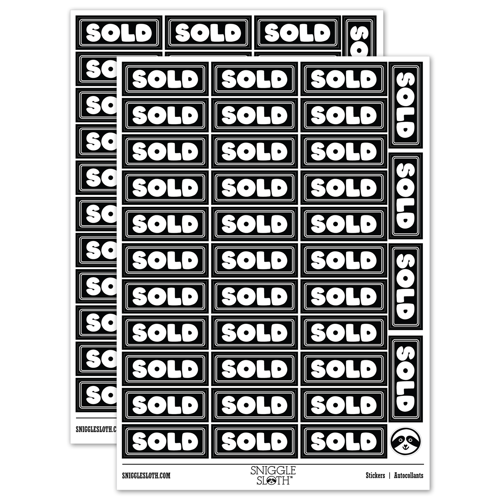 Sold Bold Sticker Set - Black - Gloss Finish - 1.5" Small - Walmart.com