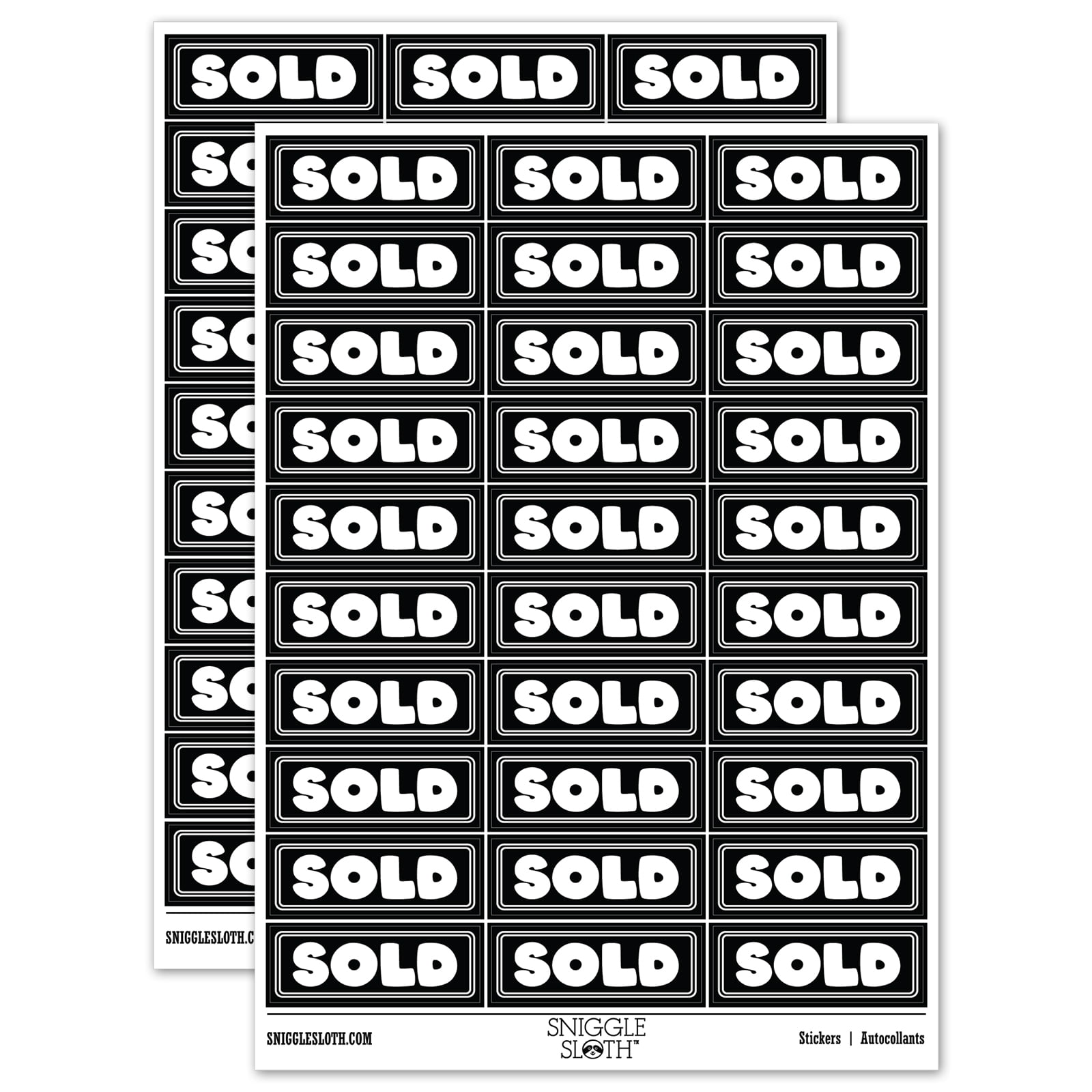 Sold Bold Sticker Set - Black - Gloss Finish - 1.75" Medium - Walmart.com