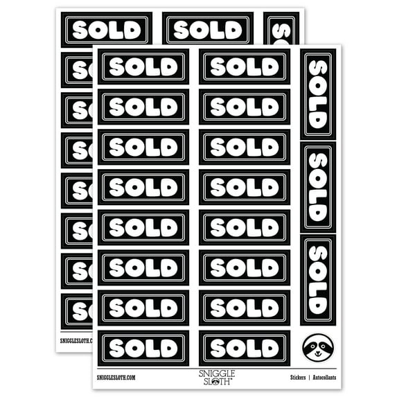 Sold Bold Sticker Set - Black - Gloss Finish - 2.00" Large - Walmart.com