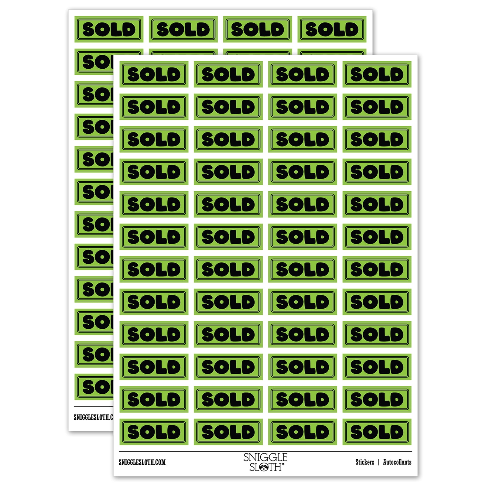 Sold Bold Sticker Set - Light Green - Gloss Finish - 1.25" Mini ...