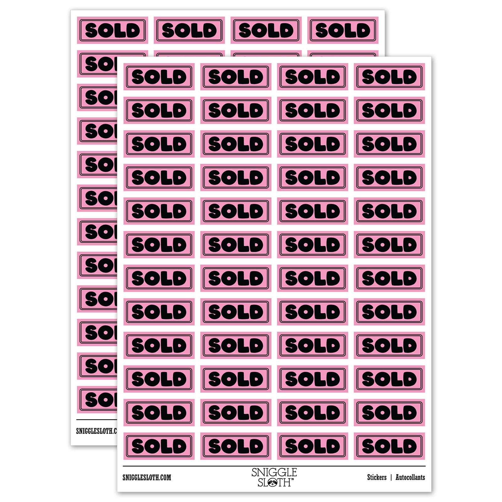 Sold Bold Sticker Set - Light Pink - Gloss Finish - 1.25" Mini ...