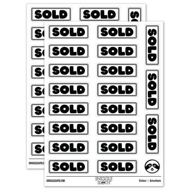 Sold Bold Sticker Set - White - Matte Finish - 2.00" Large - Walmart.com