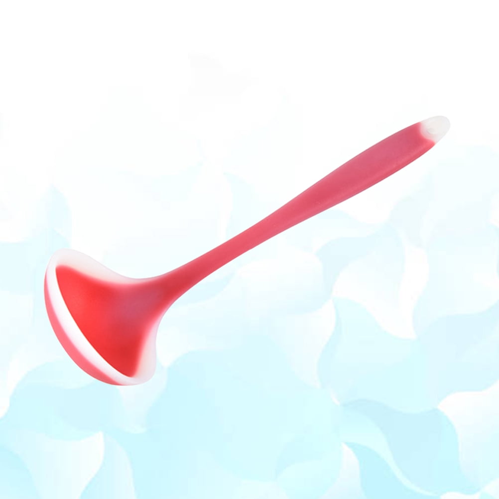 Silicone Soup Ladle Non-Stick Kitchen Spoon Red Cooking Utensil ...