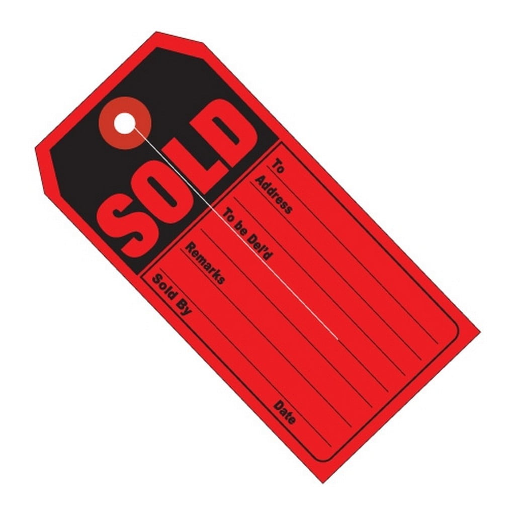 Sold Retail Tags 4 3/4" X 2 3/8" 13 Pt. Stock (500 Per/Case) - Walmart.com