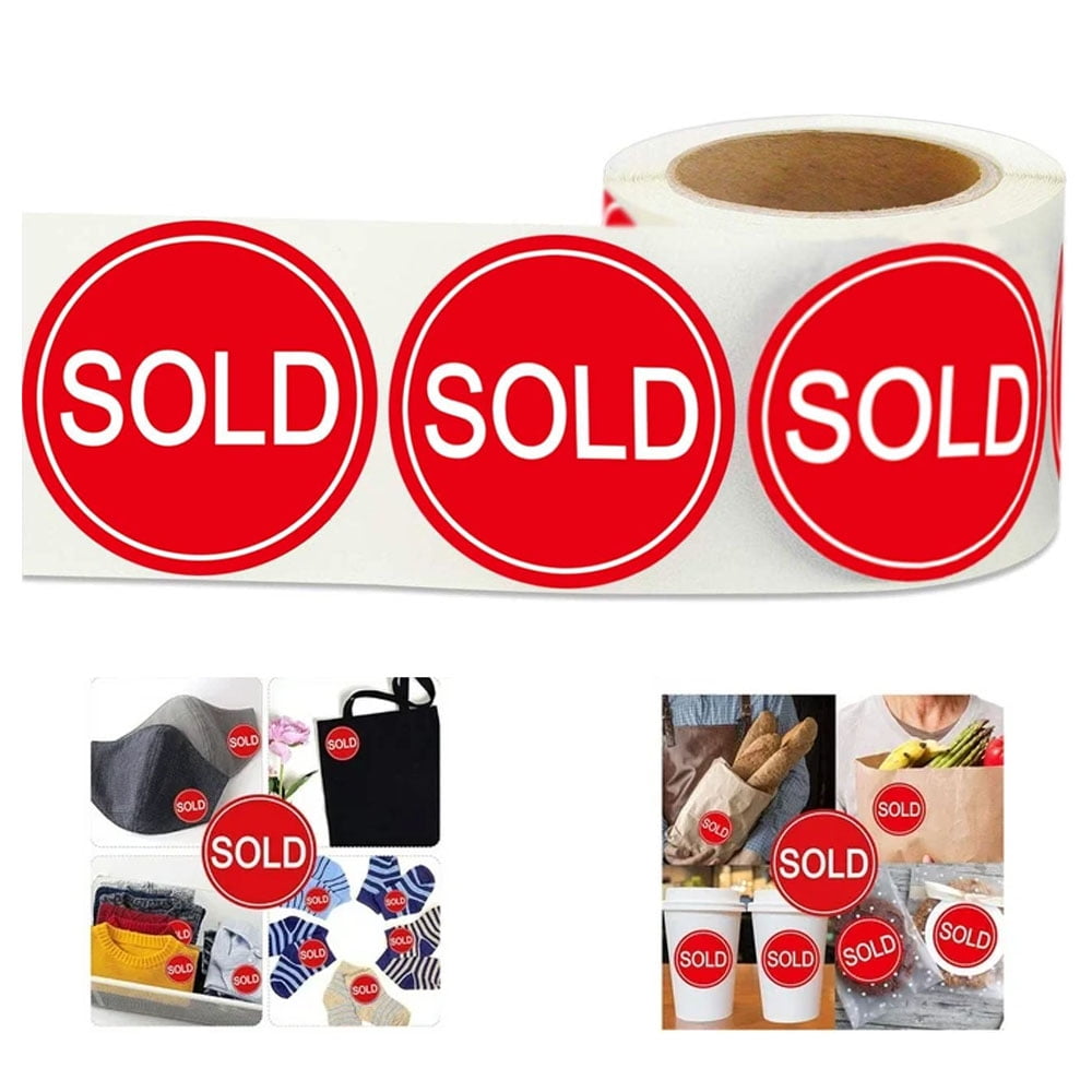 Sold Stickers 1inch Red Round Sold Price Dots Labels Inventory Control ...