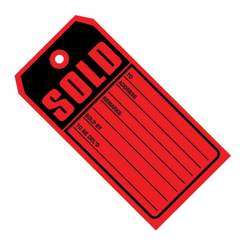Sold Tags Red 4 3/4" X 2 3/8" 13 Pt. Stock (500 Per/Case) - Walmart.com