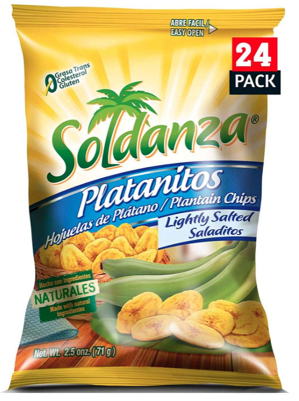 Soldanza Lightly Salted Plantain Chips, 2.5 Ounce (Pack of 24 ...