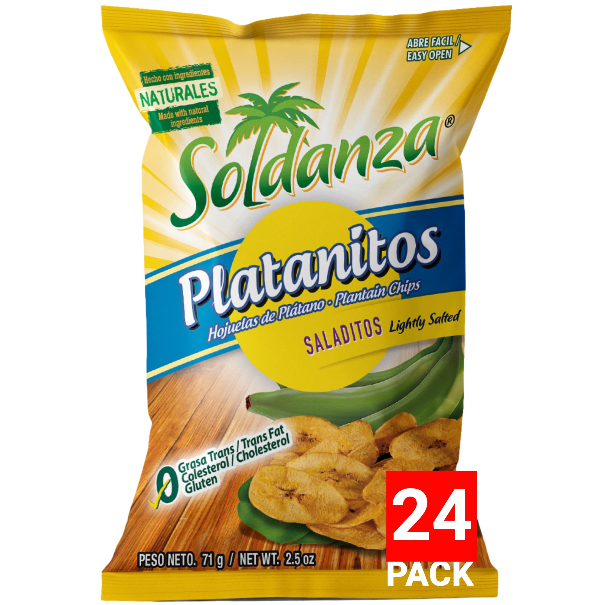 Soldanza Lightly Salted Plantain TMA3 Chips, 2.5 Ounce (Pack of 24) - Walmart.com