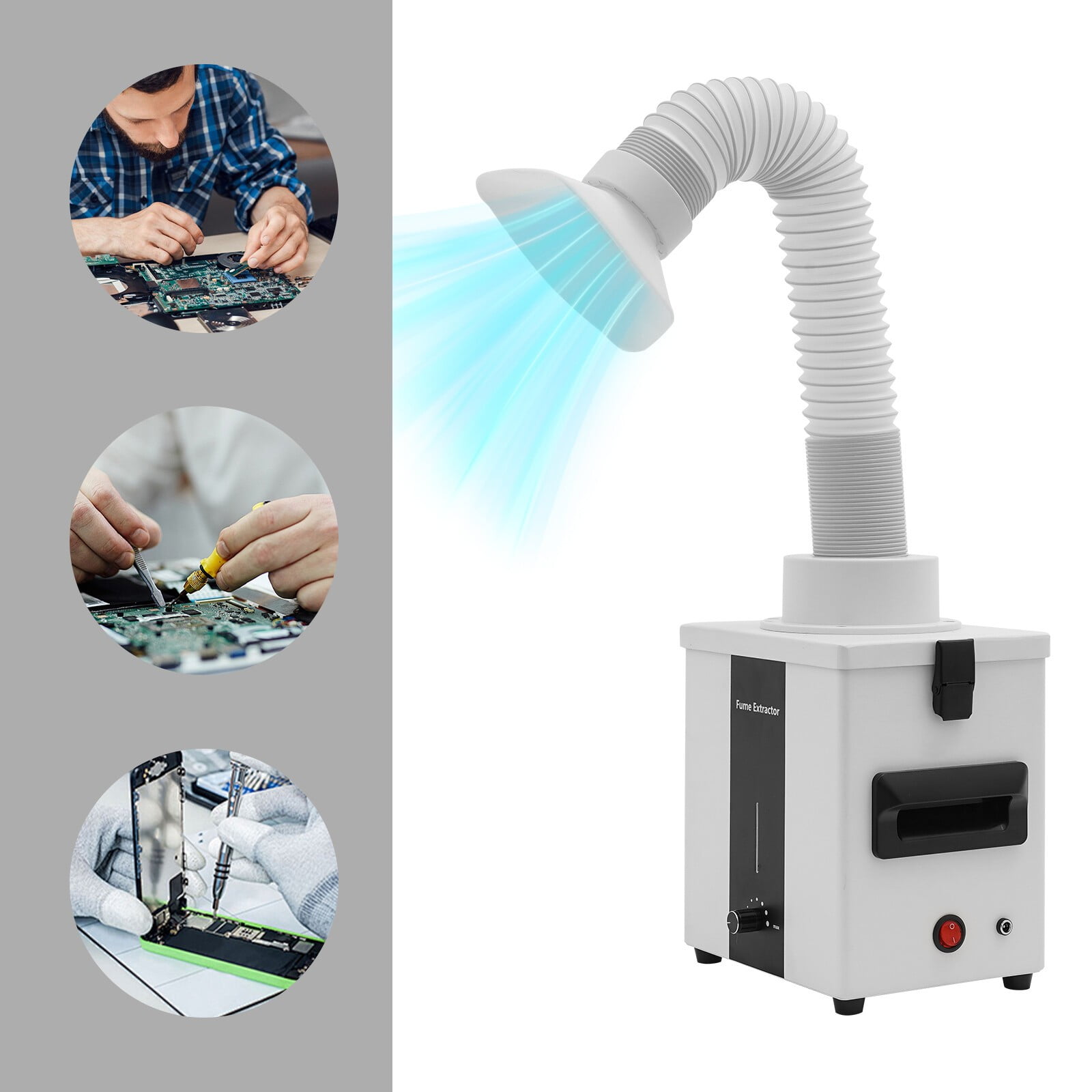 Solder Fume Extractor Benchtop Smoke Absorber for Electronic Soldering ...
