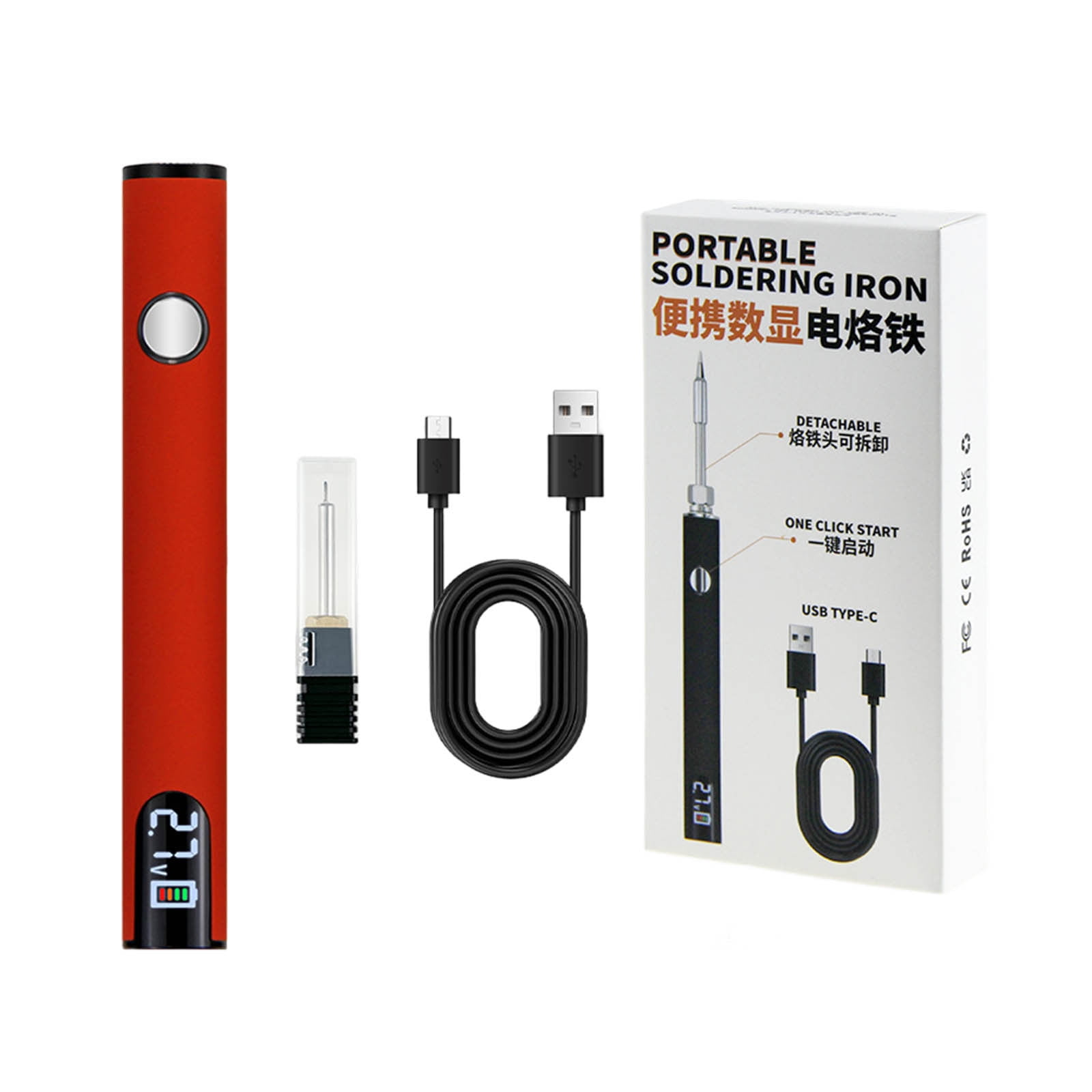 Soldering Iron - 650mAh USB Rechargeable Pen-Shaped Design Soldering ...