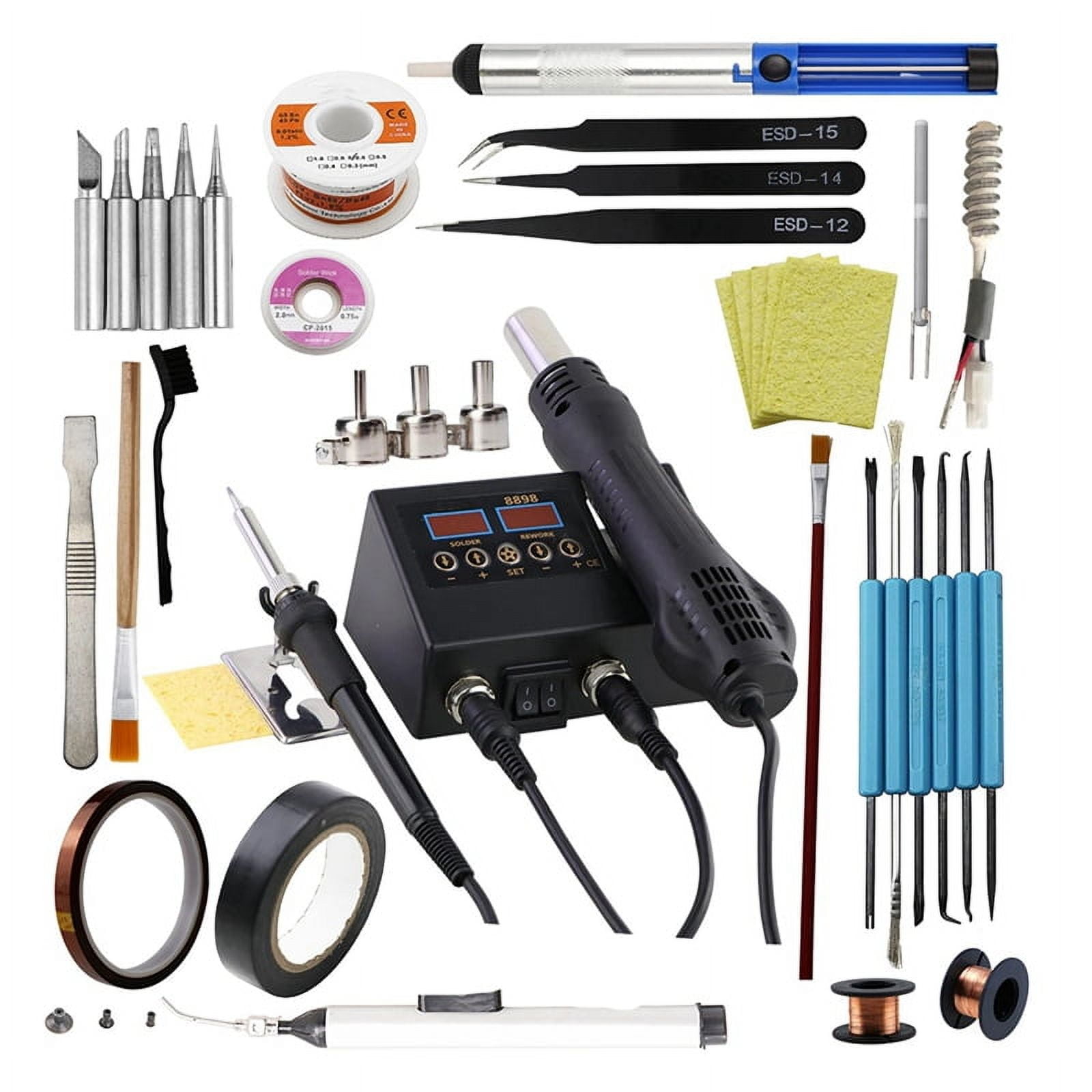 Soldering Iron Hot Air 2-In-1 BGA Rework Solder Station Desoldering ...
