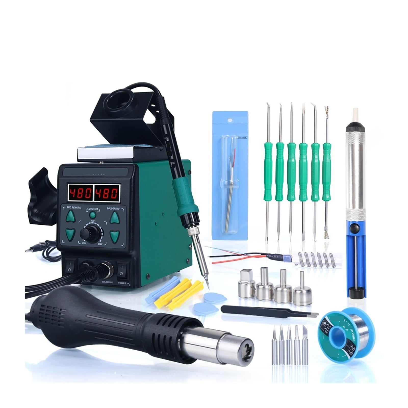 Soldering Iron,Hot Air Soldering Station DIY Digital Rework Station ...