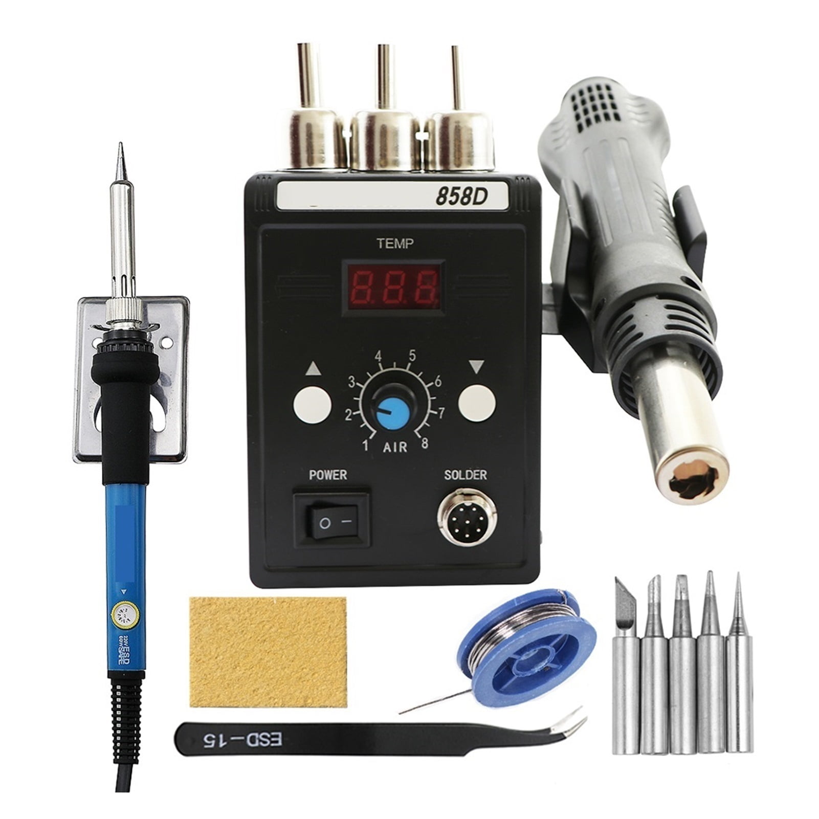 Soldering Iron Hot Air Soldering Station DIY Digital Rework Station ...