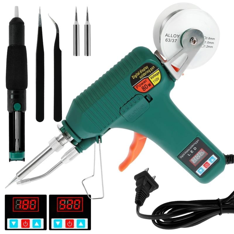 Soldering Iron Kit 80W 180-520℃ Adjustable Temperature Corded Solder ...