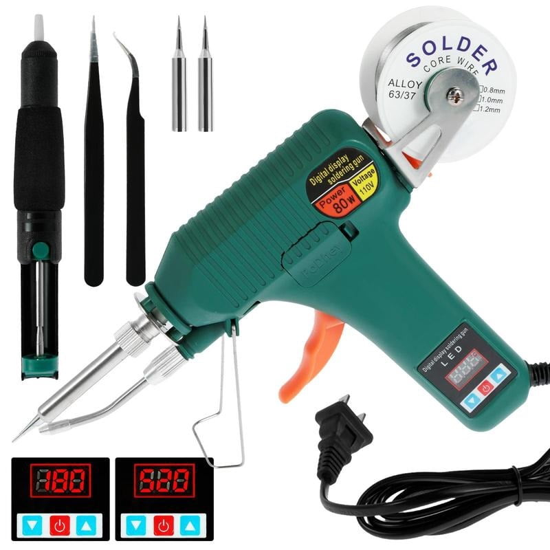 Soldering Iron Kit 80W 180-520℃ Adjustable Temperature Corded Solder ...