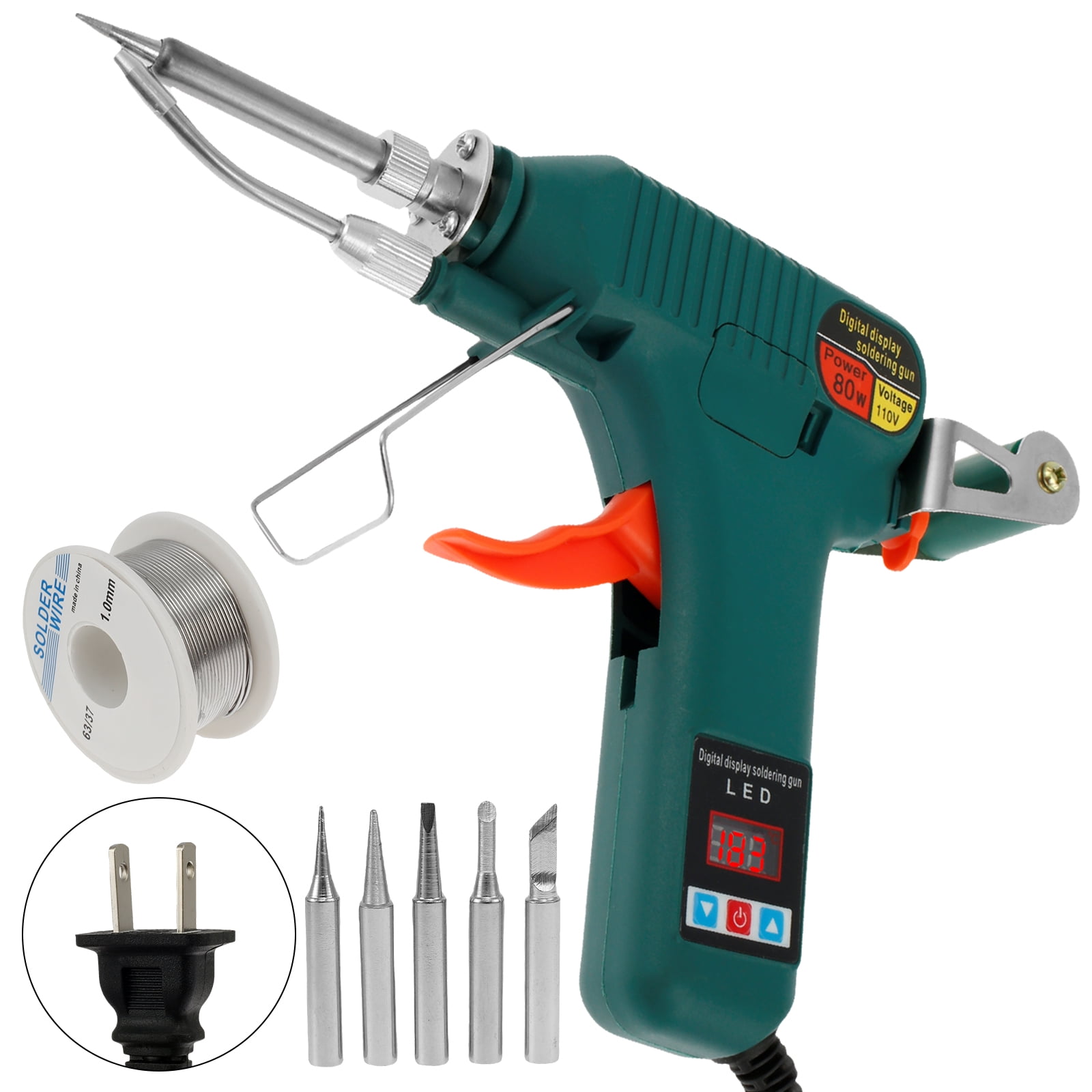 Soldering Iron Kit 80W US Digital Display Solder Welding Tool 180-500 ...