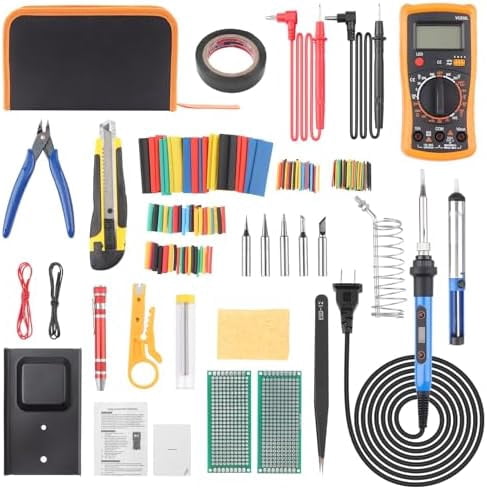 Soldering Iron Kit, Digital Multimeter, 80W Soldering Iron, 5 Soldering ...