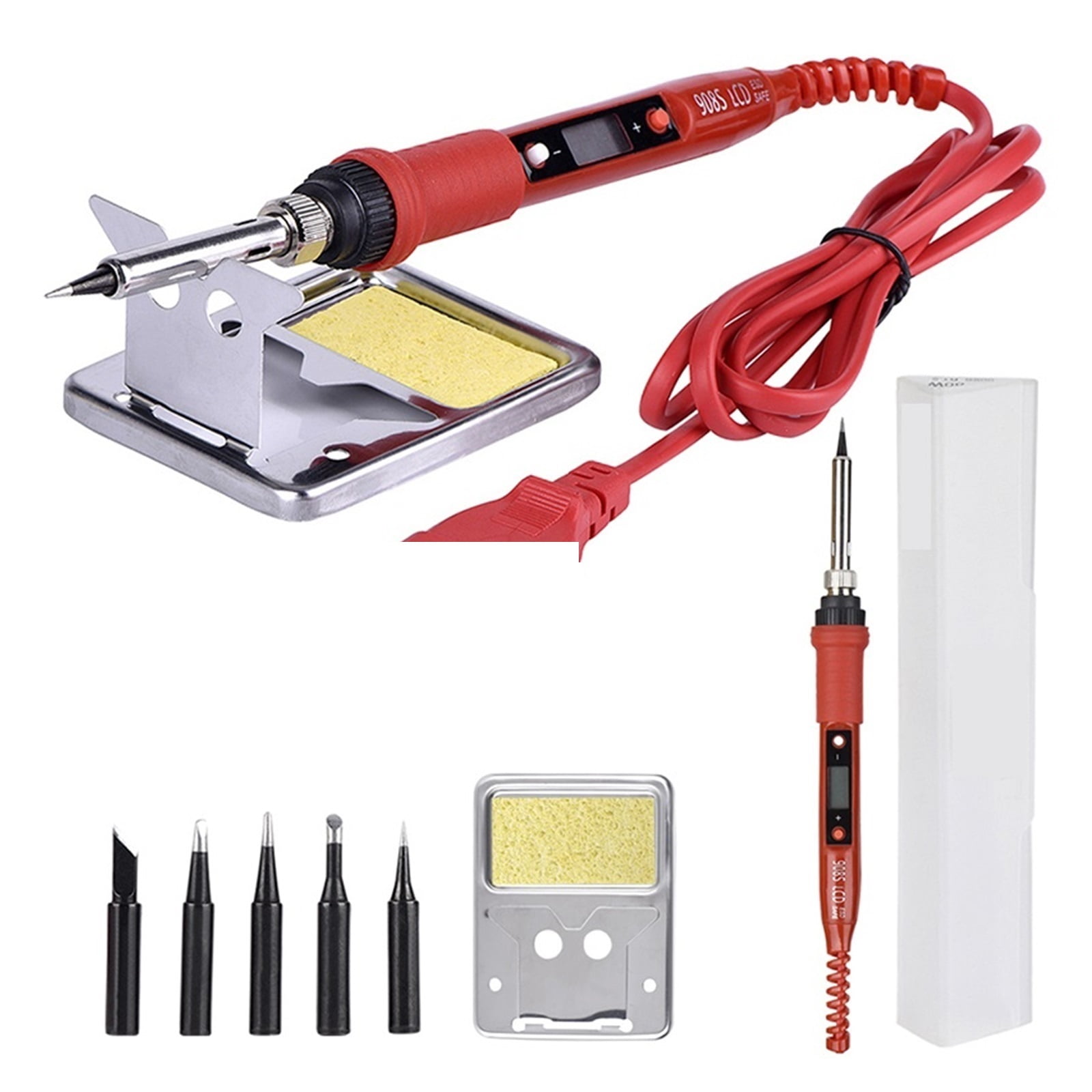 Soldering Iron Kits,80W Adjustable Temperature Digital Multimeter Auto ...