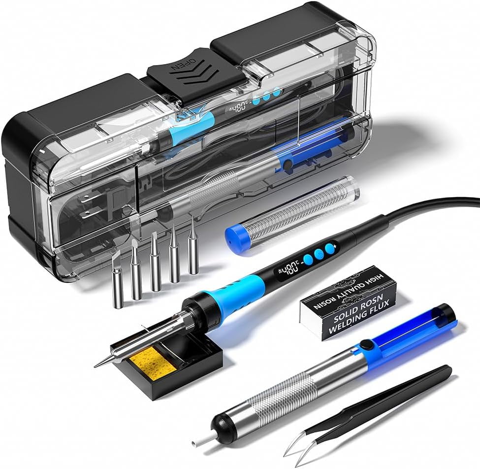 Soldering Iron Premium Kit, 60W Soldering Gun with Ceramic Heater, 12 ...